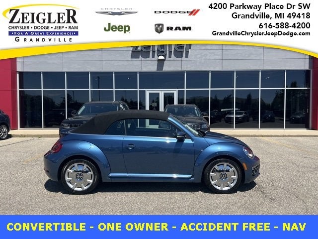 Blue Volkswagen Beetle Convertible